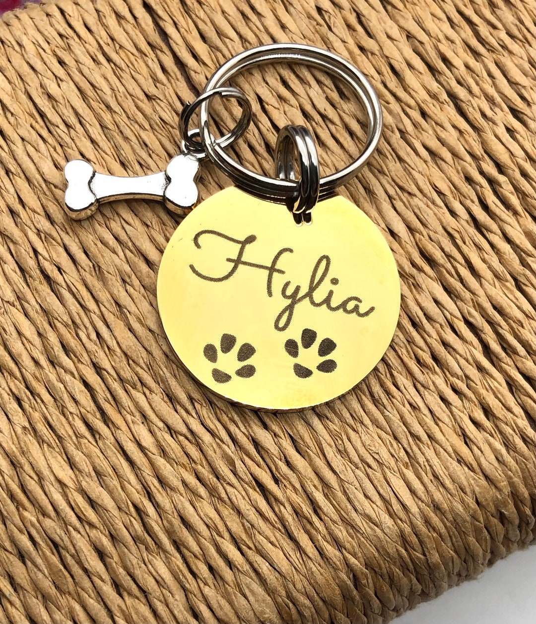 Médaillon personnalisé chien , étiquette identification chien, médaille ...