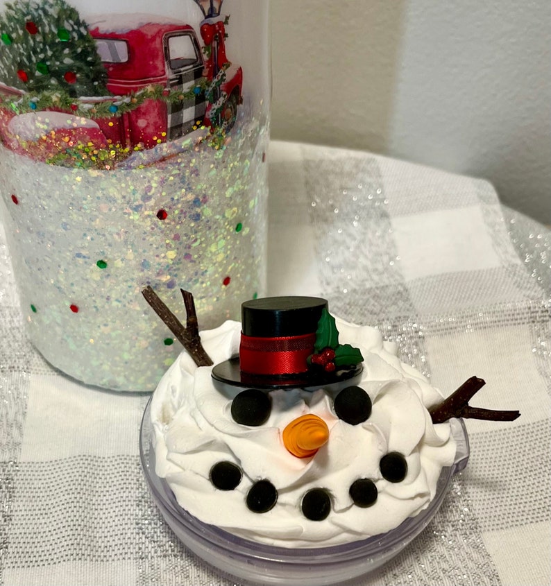 Snowman Tumbler Topper Melted Snowman Faux Whipped Cream - Etsy