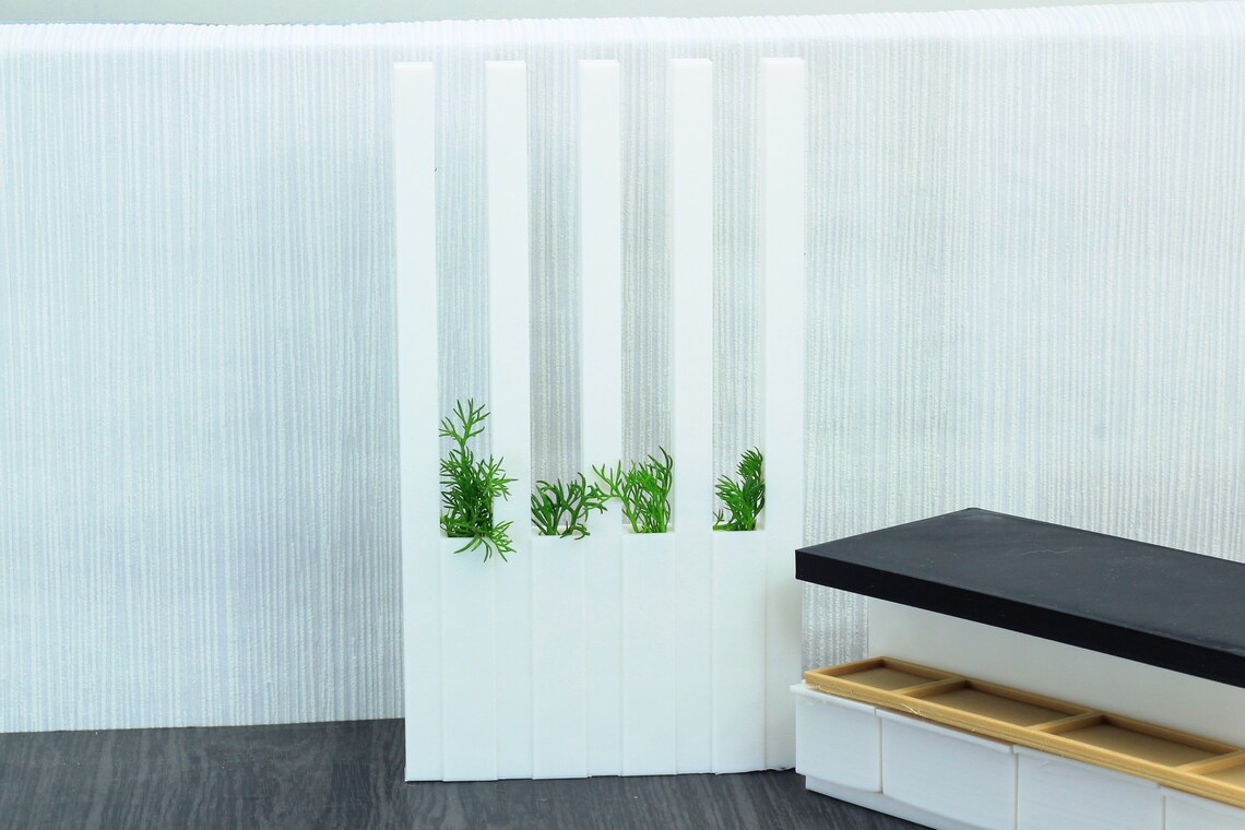 Room Divider French Partition With Flower Pots - Dollhouse Miniature 1: ...