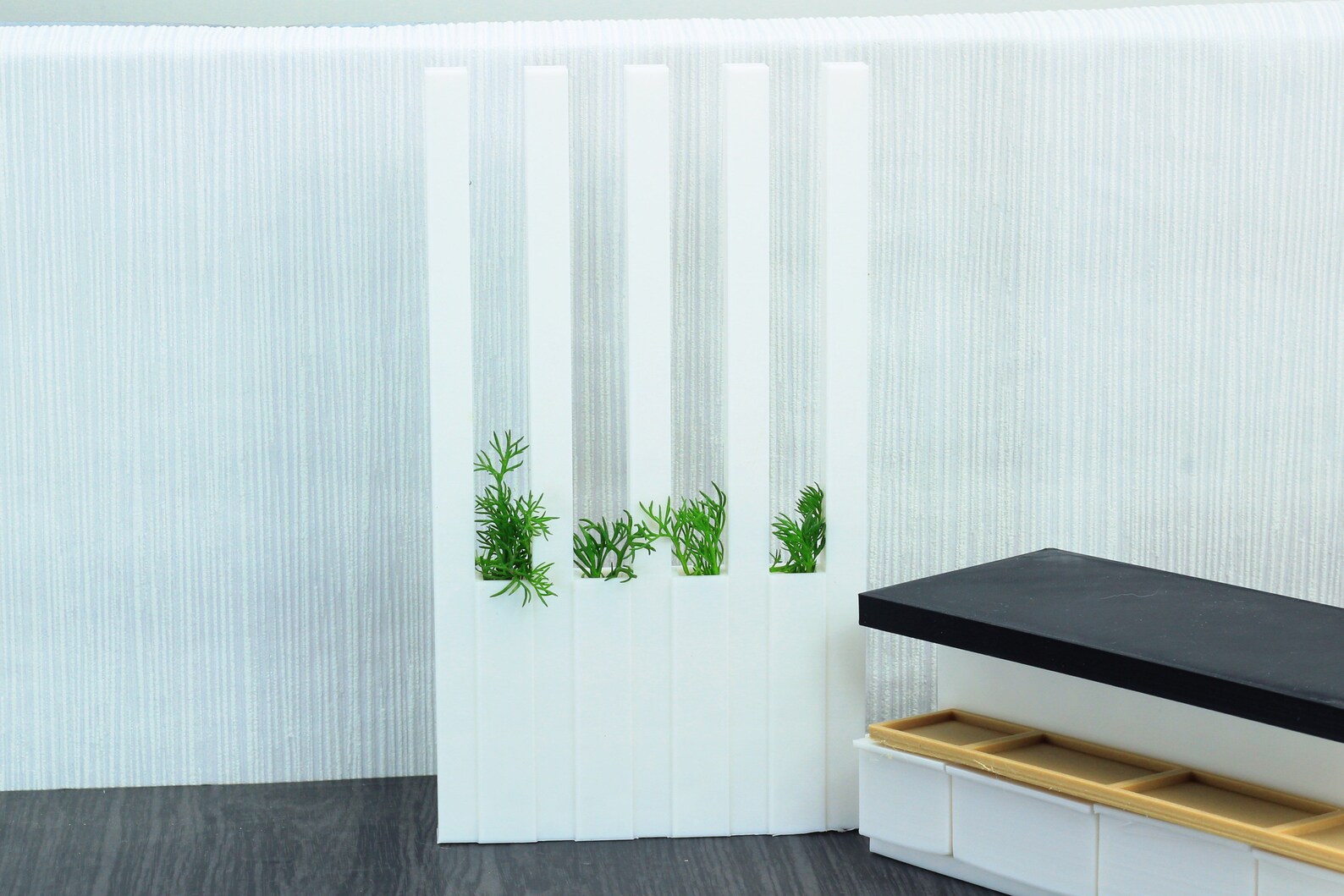 Room Divider French Partition With Flower Pots - Dollhouse Miniature 1: ...