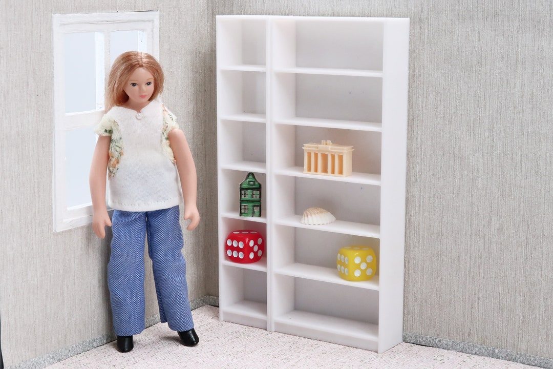 Modern Typical Bookshelves 3D Printed Miniature Dollhouse Furniture 1/ ...
