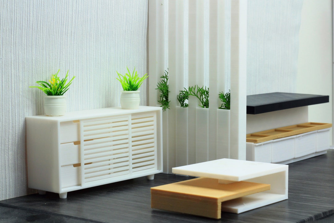 Room Divider French Partition With Flower Pots - Dollhouse Miniature 1: ...