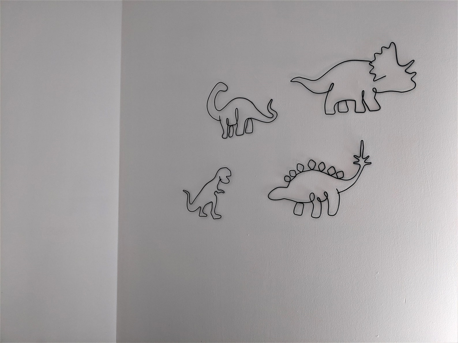 Dinosaur Wire Wall Art Apatosaurus / Triceratops / T-rex / - Etsy