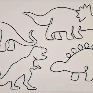 Dinosaur Wire Wall Art | Apatosaurus / Triceratops / T-rex ...