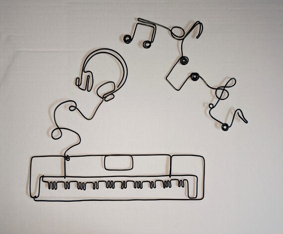 Keyboard Piano and Musical Note Wire Wall Art Custom & - Etsy