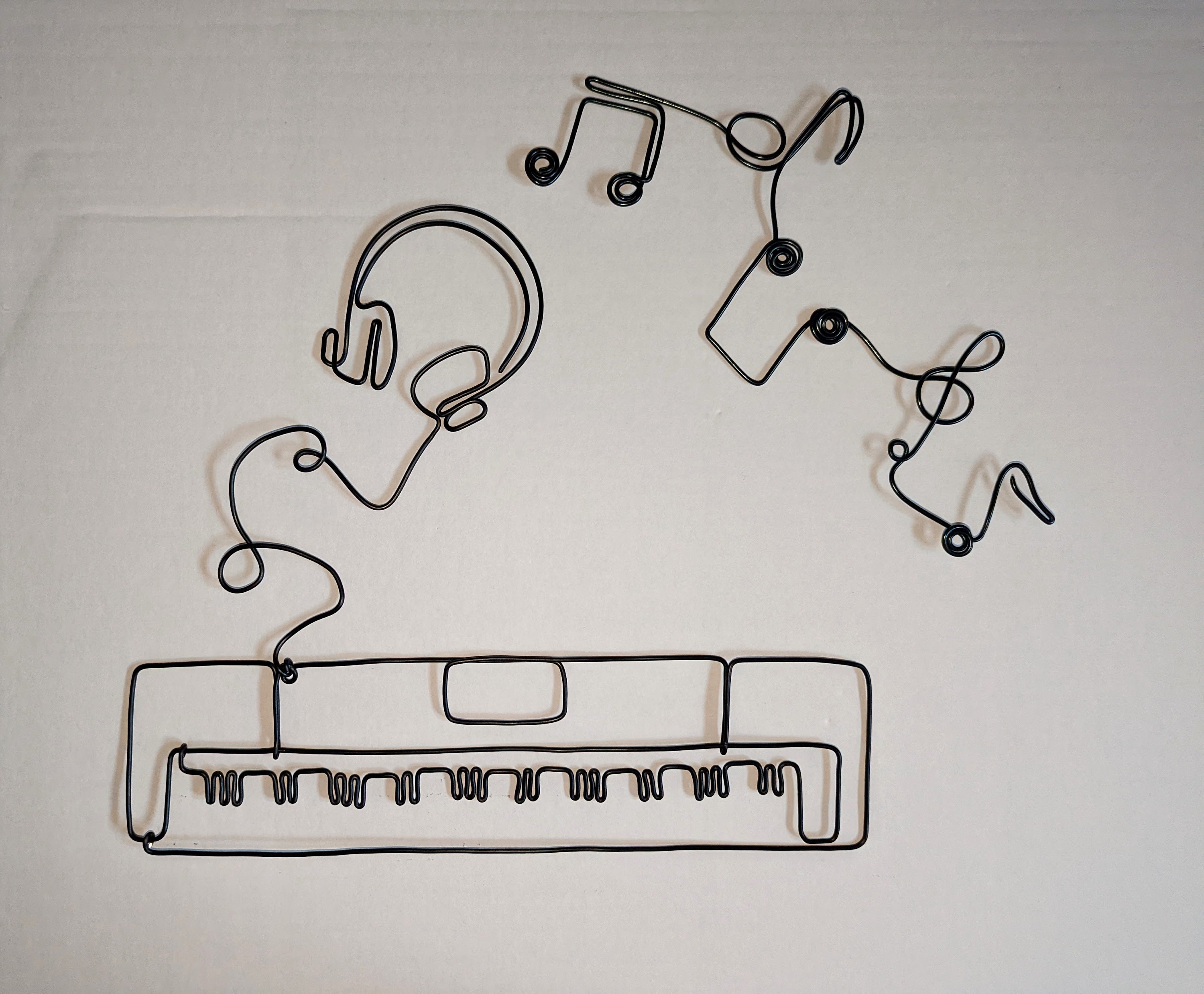 Keyboard Piano and Musical Note Wire Wall Art Custom & - Etsy