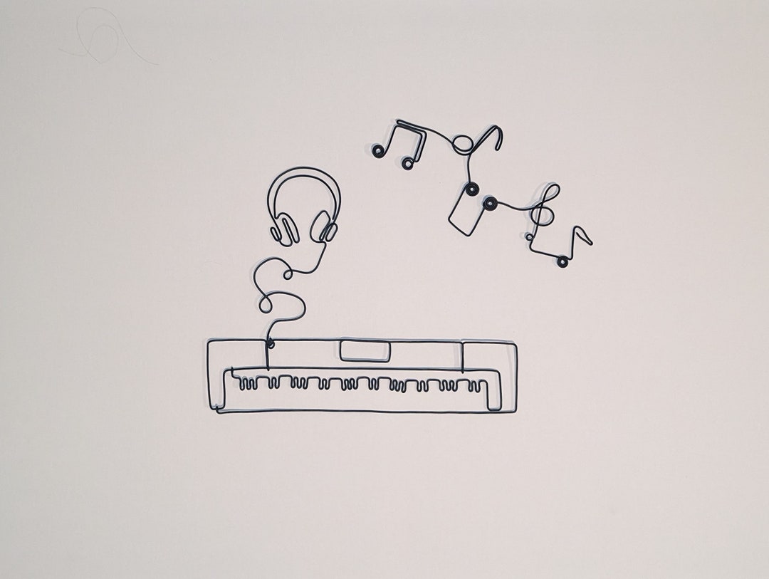 Keyboard Piano and Musical Note Wire Wall Art | Custom & Handmade Wall ...