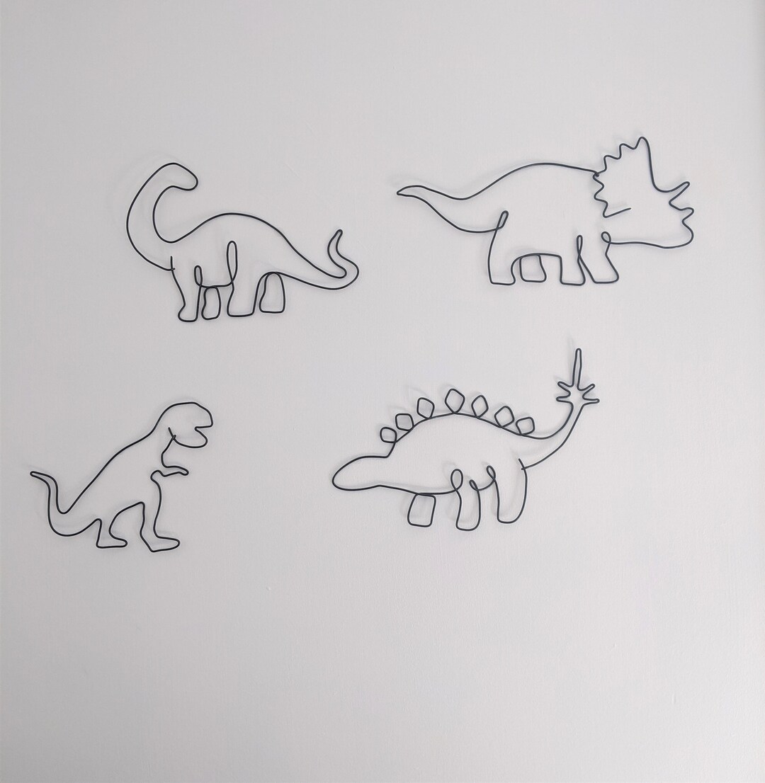 Dinosaur Wire Wall Art | Apatosaurus / Triceratops / T-rex ...