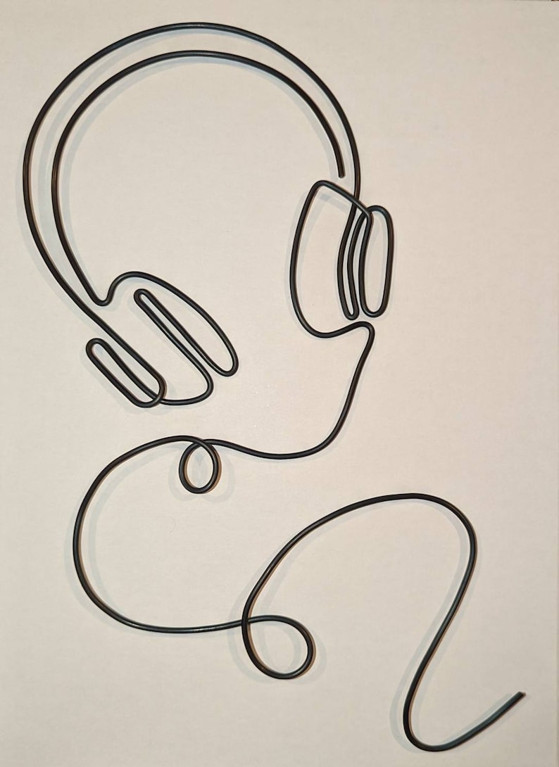 Headphone Wire Wall Art | Custom Handmade Decoration for Home Office or ...