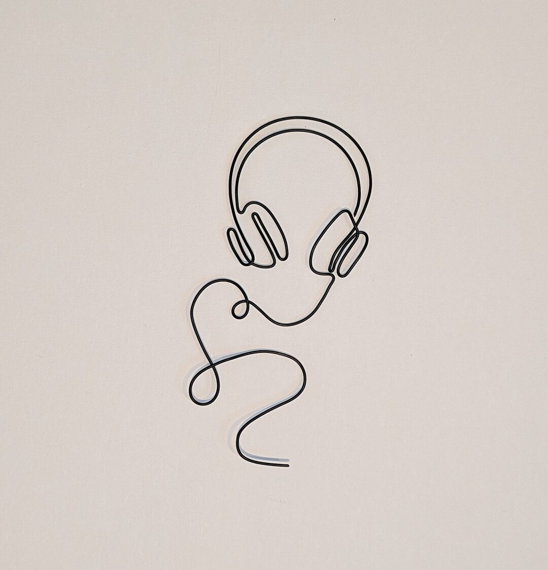 Headphone Wire Wall Art | Custom Handmade Decoration for Home Office or ...