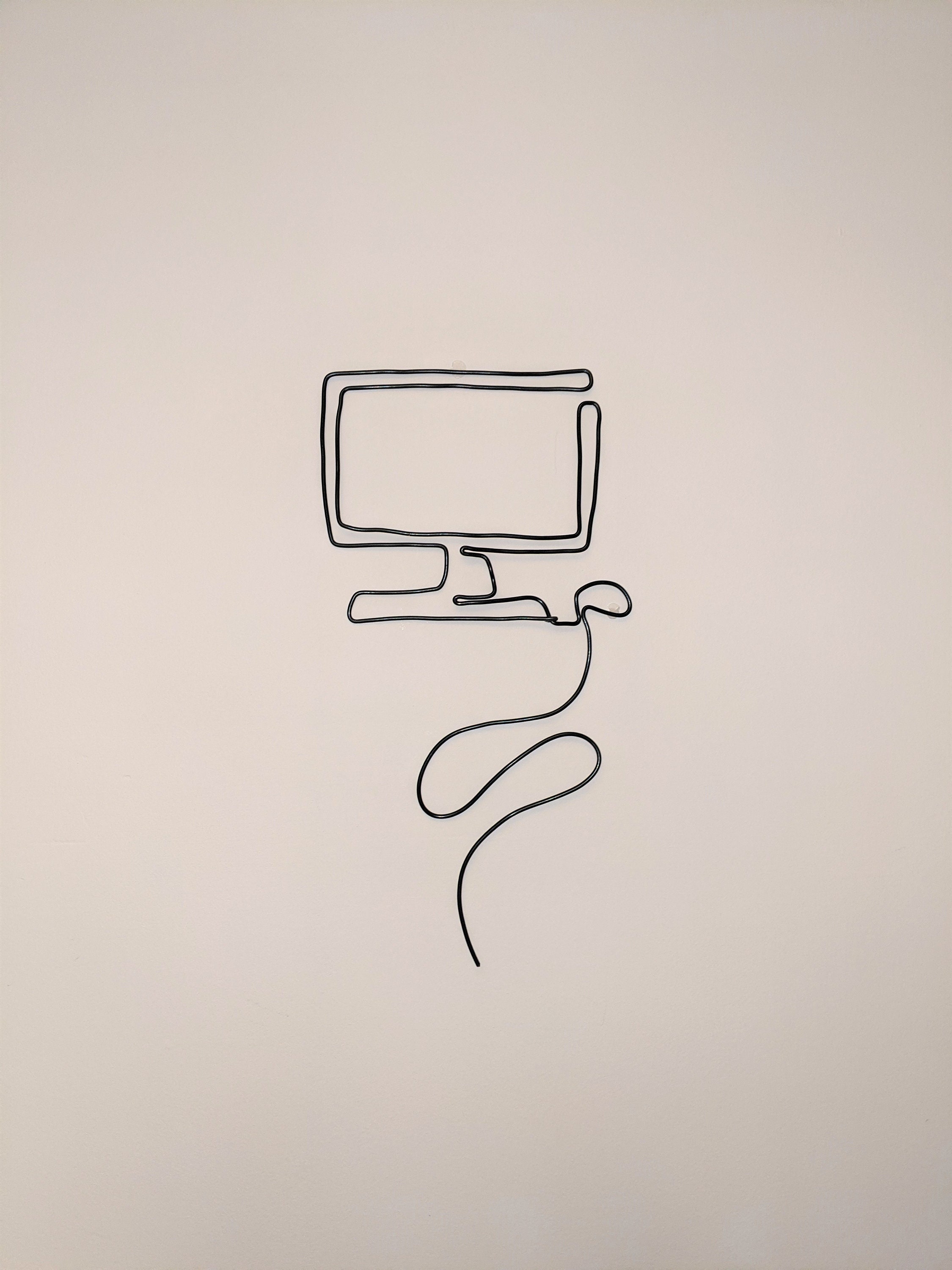 Computer With Mouse Wire Wall Art Custom Handmade Decoration - Etsy