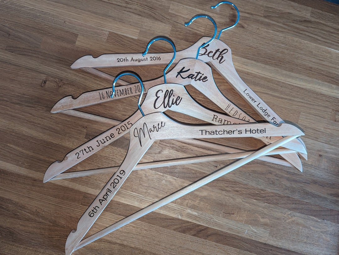 Personalised Wood Hanger With Laser Engraving | Wooden Hangers for ...