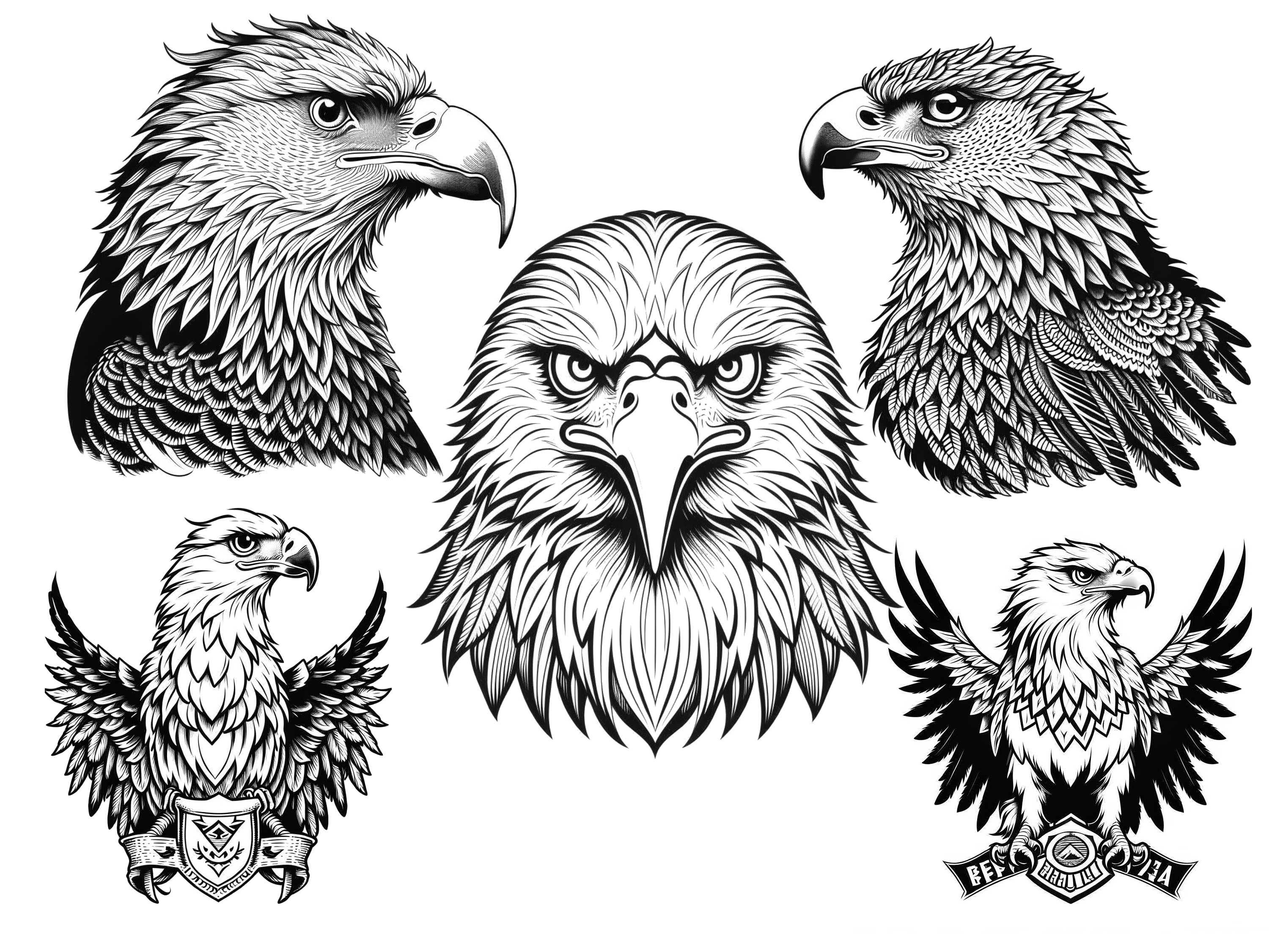 145 Eagle Stamps for Procreate, Photoshop, Clip Studio Paint, Eagle ...