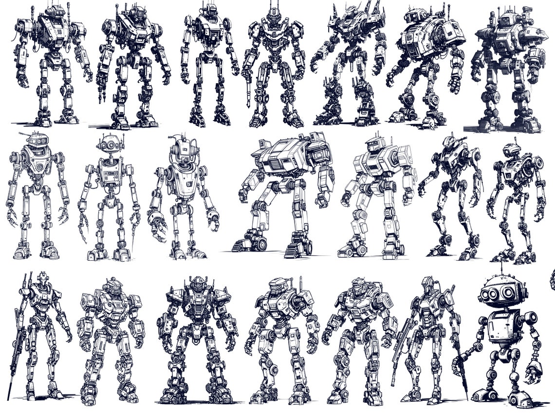 140 Robot Procreate Stamps - Create Stunning Graphics With Procreate ...