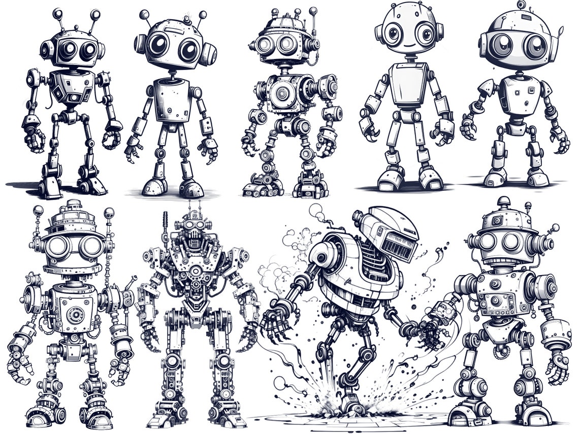 140 Robot Procreate Stamps - Create Stunning Graphics With Procreate ...