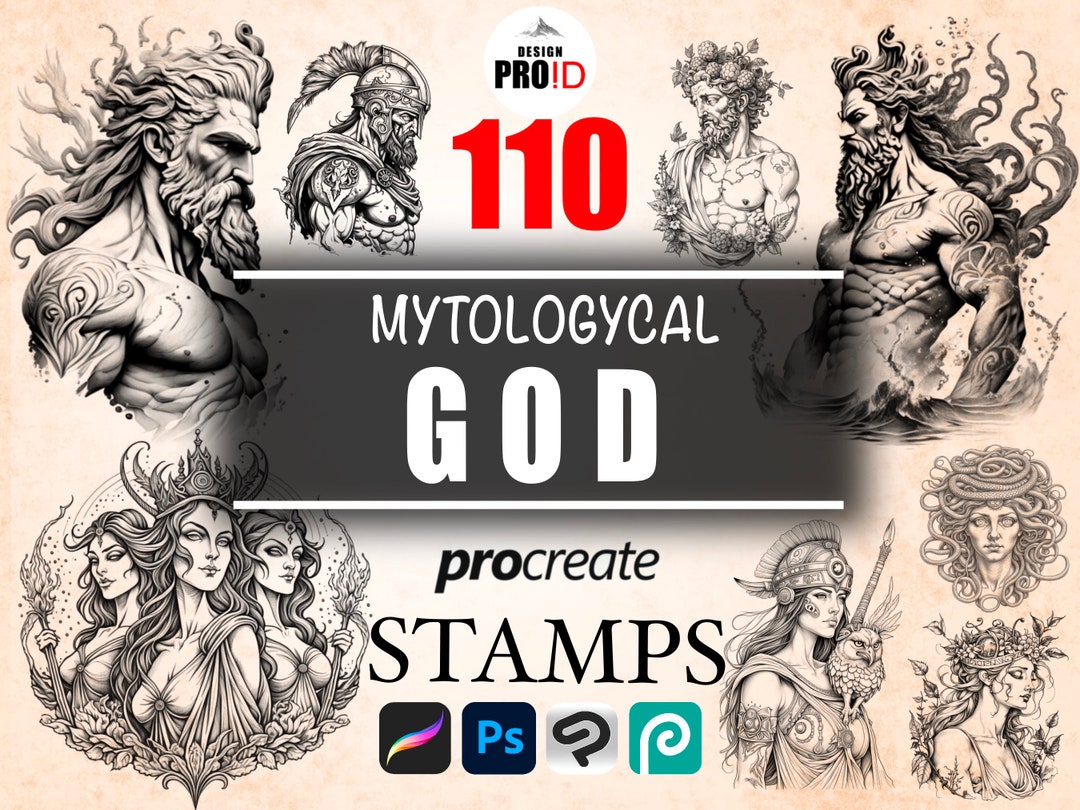 110 Procreate Stamps Greek Gods, Mythos, Legends & Myths, Greek ...