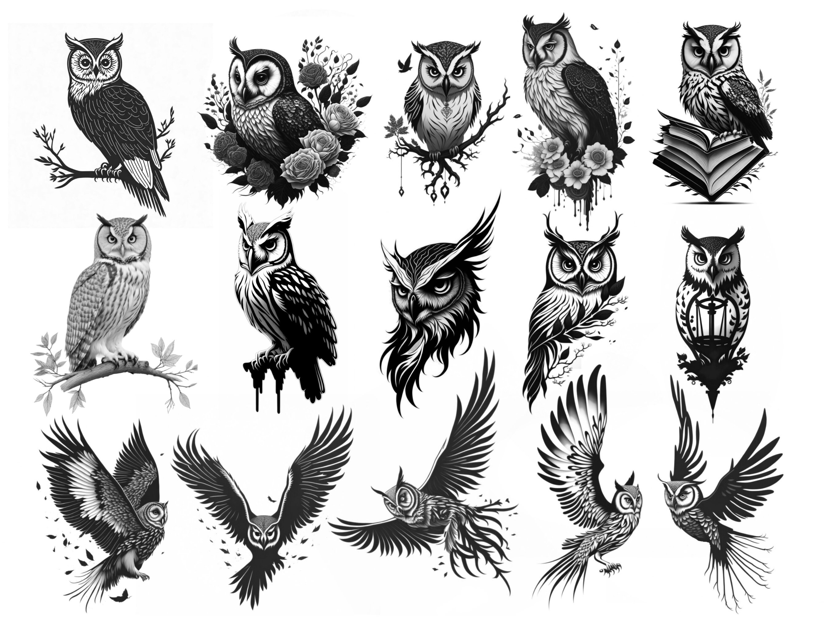 130 Owl Stamps for Procreate / Owl Stamp 130 Owl Designs Stamps Digital ...