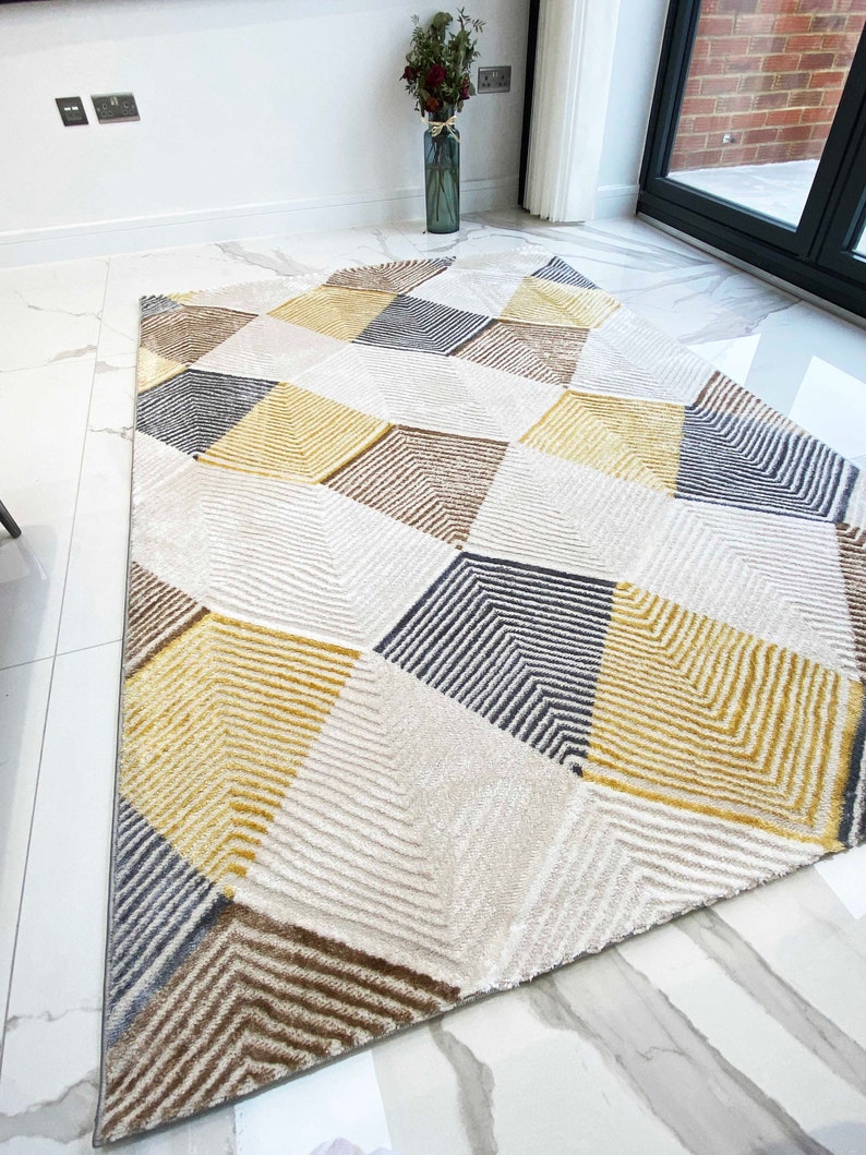 Modern Rugs Yellow Extra Large Small Livingroom Floor Carpets - Etsy