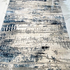 RUGS Blue Modern Abstract Small Extra Large Floor Carpets Rugs Mats All ...