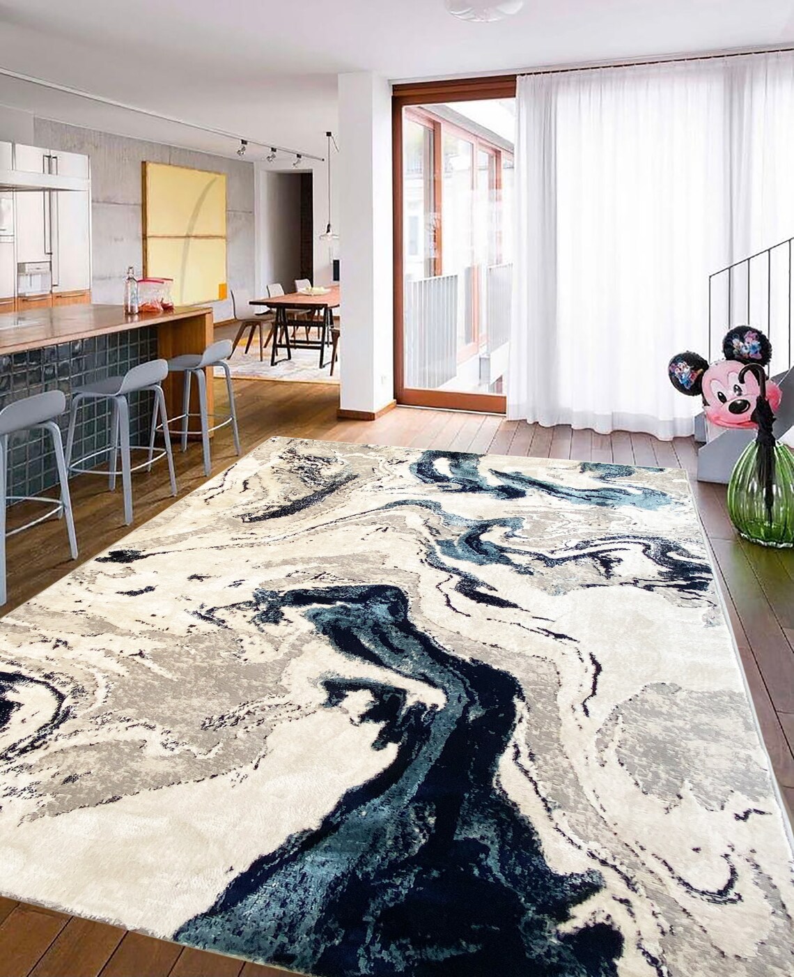 RUGS Blue Modern Abstract Small Extra Large Floor Carpets Rugs | Etsy