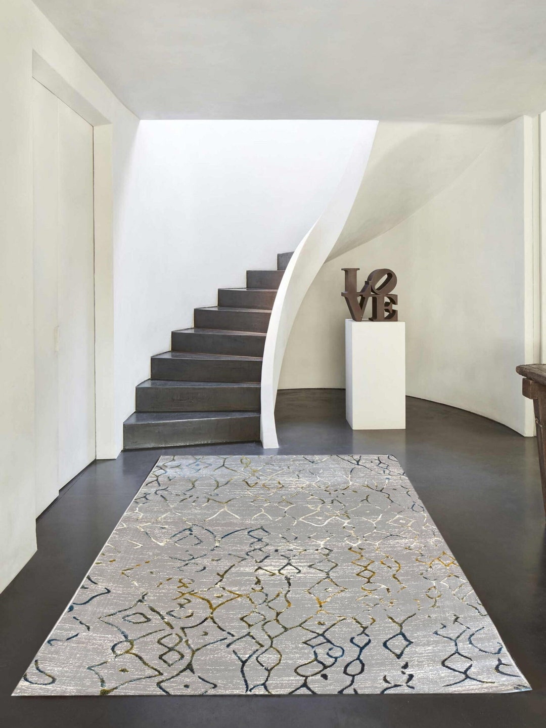 Moroccan Pattern Grey Modern Abstracts Tick Rugs Carpet Luxe - Etsy UK