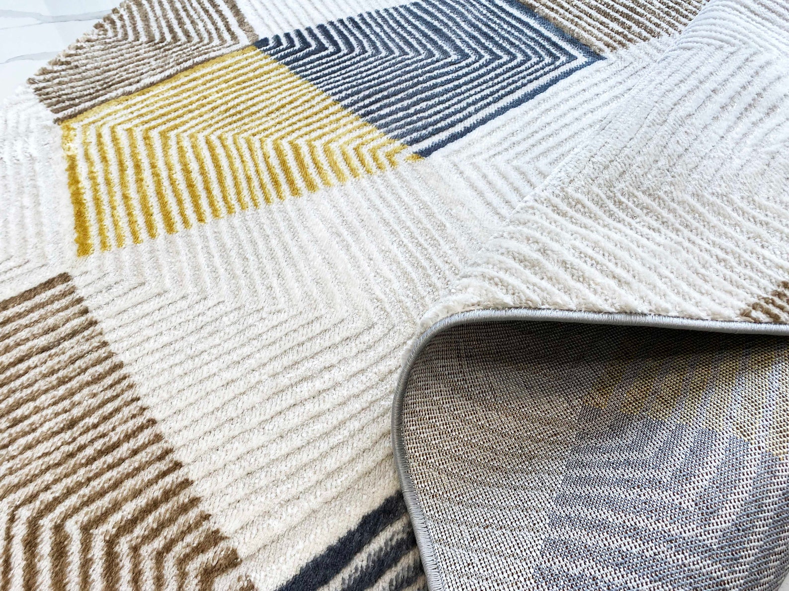 Modern Rugs Yellow Extra Large Small Livingroom Floor Carpets Mats ...