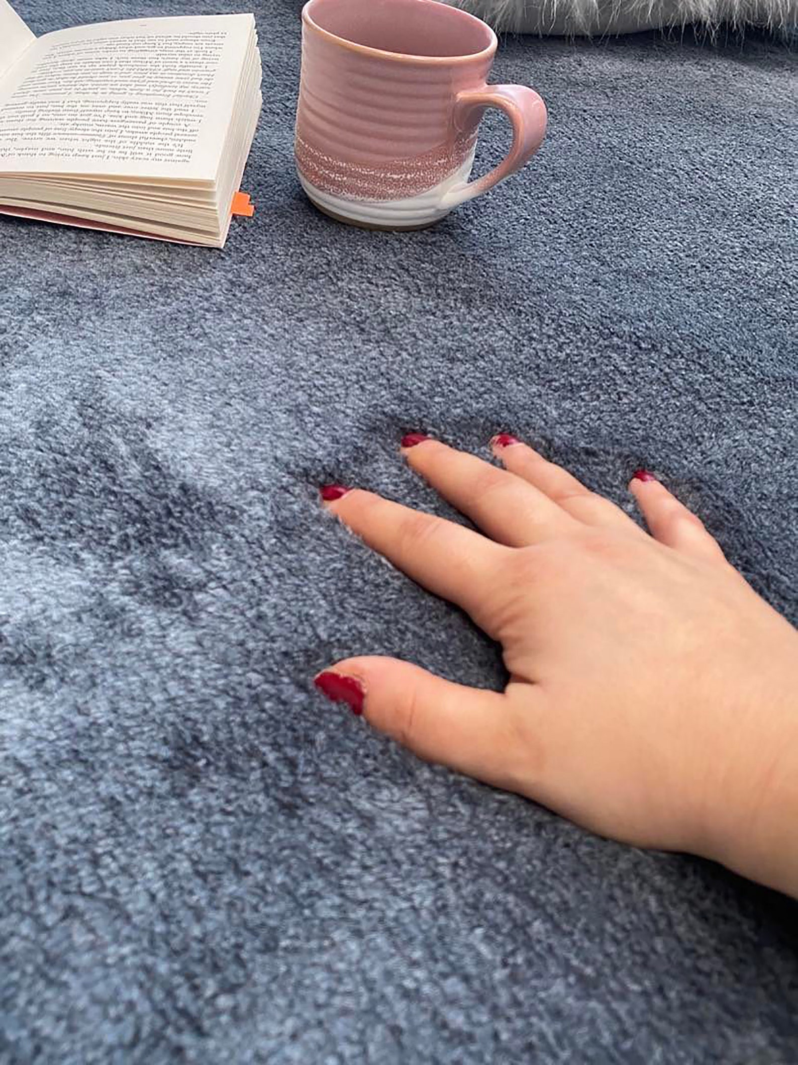 Fluffy Circle Dark GREY Colour Living Room, BEDROOM Rugs Non-slip Soft ...