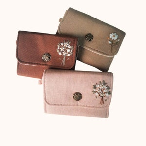 Hand Embroidered Linen Wallet for Women,personalized Wallet,custom ...
