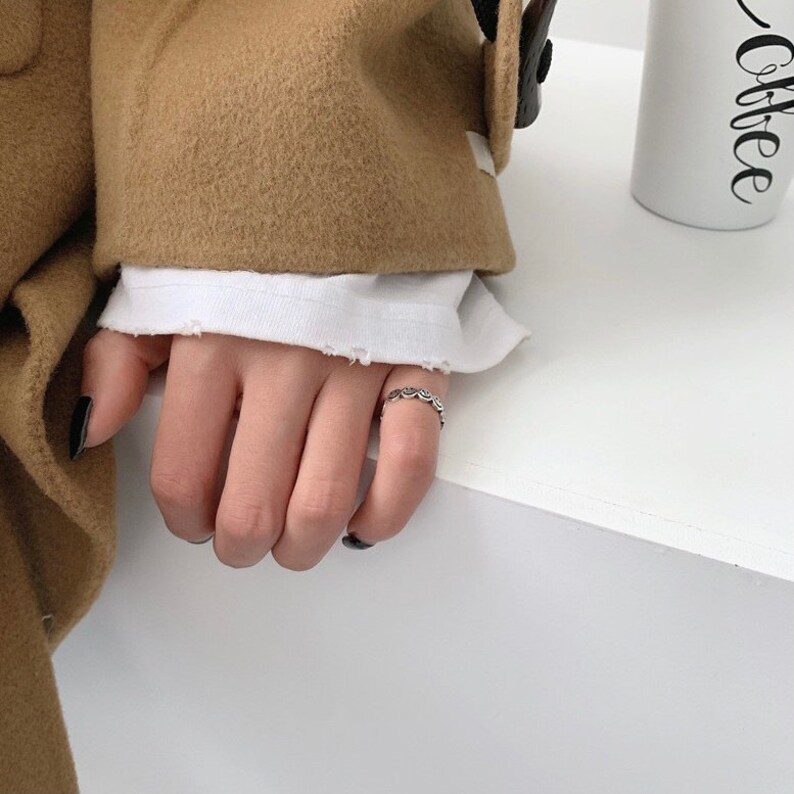 Silver Smiley Face Ring Stackable Rings Smile Face Ring - Etsy