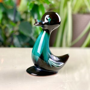 Ceramic Duck Figurines With Black & Green Drip Glaze - Etsy