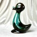 Ceramic Duck Figurines With Black & Green Drip Glaze - Etsy