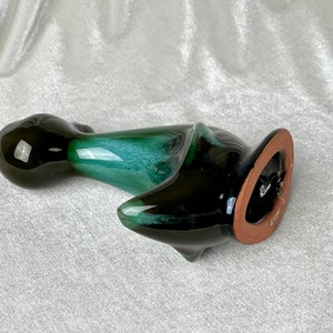 Ceramic Duck Figurines With Black & Green Drip Glaze - Etsy