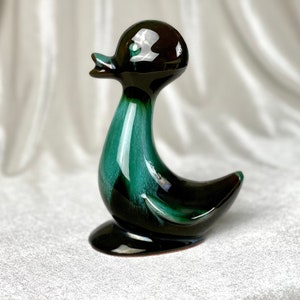 Ceramic Duck Figurines With Black & Green Drip Glaze - Etsy