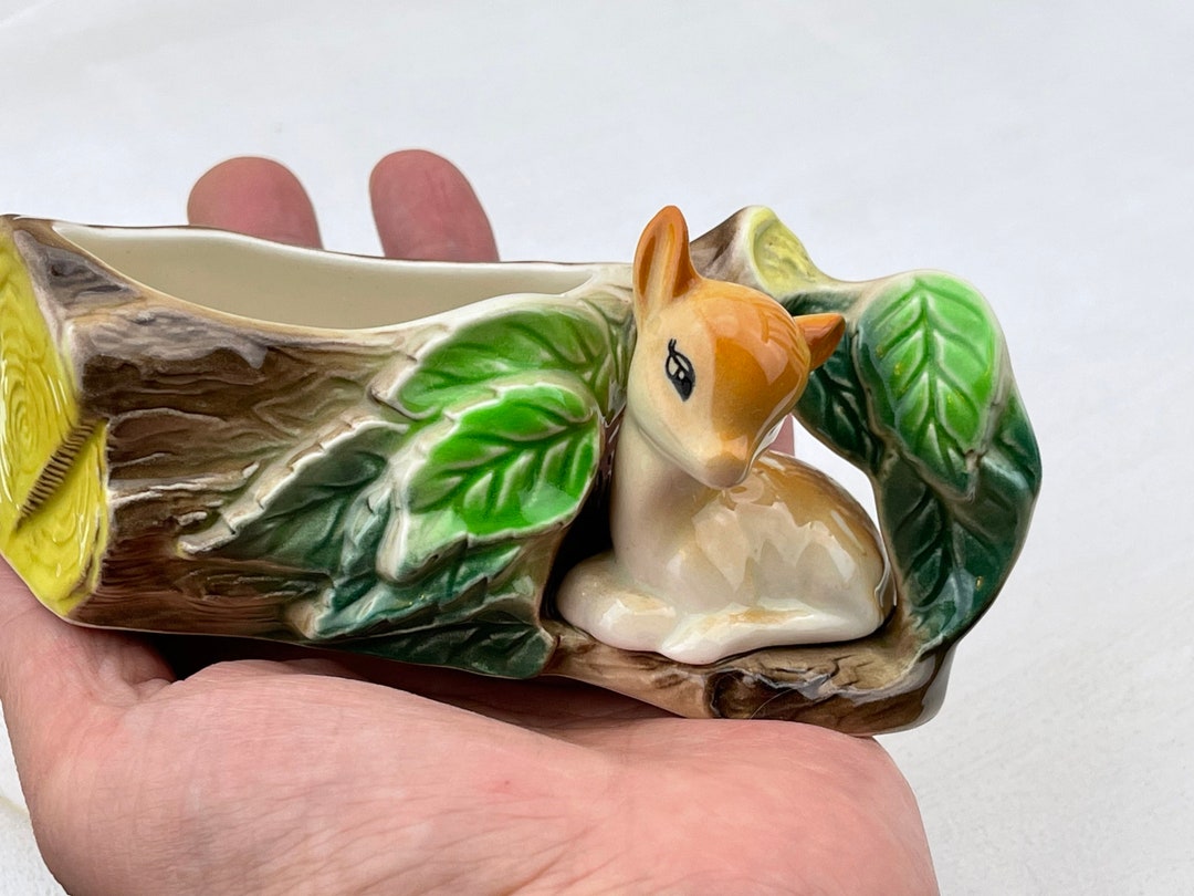 Small Trinket Box With a Young Roe Deer Figurine on Stump, Small ...