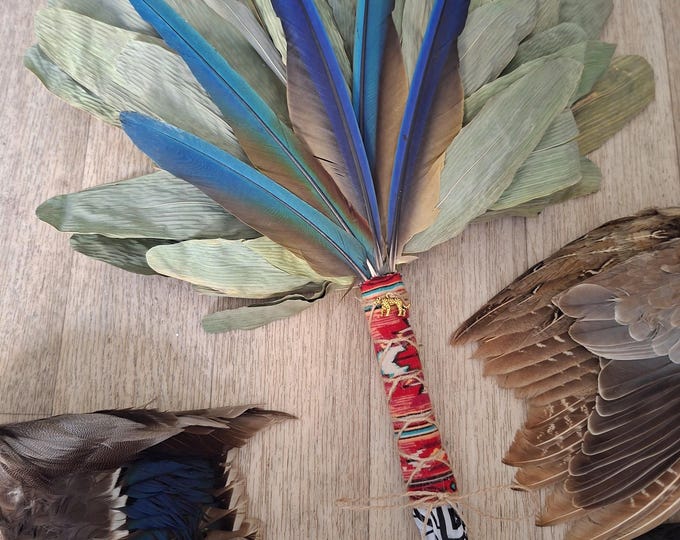 Chakapa ~ Shacapa ~ Shamanic Leaf Rattle ~ Macaw Feathers ~ Jaguar ...