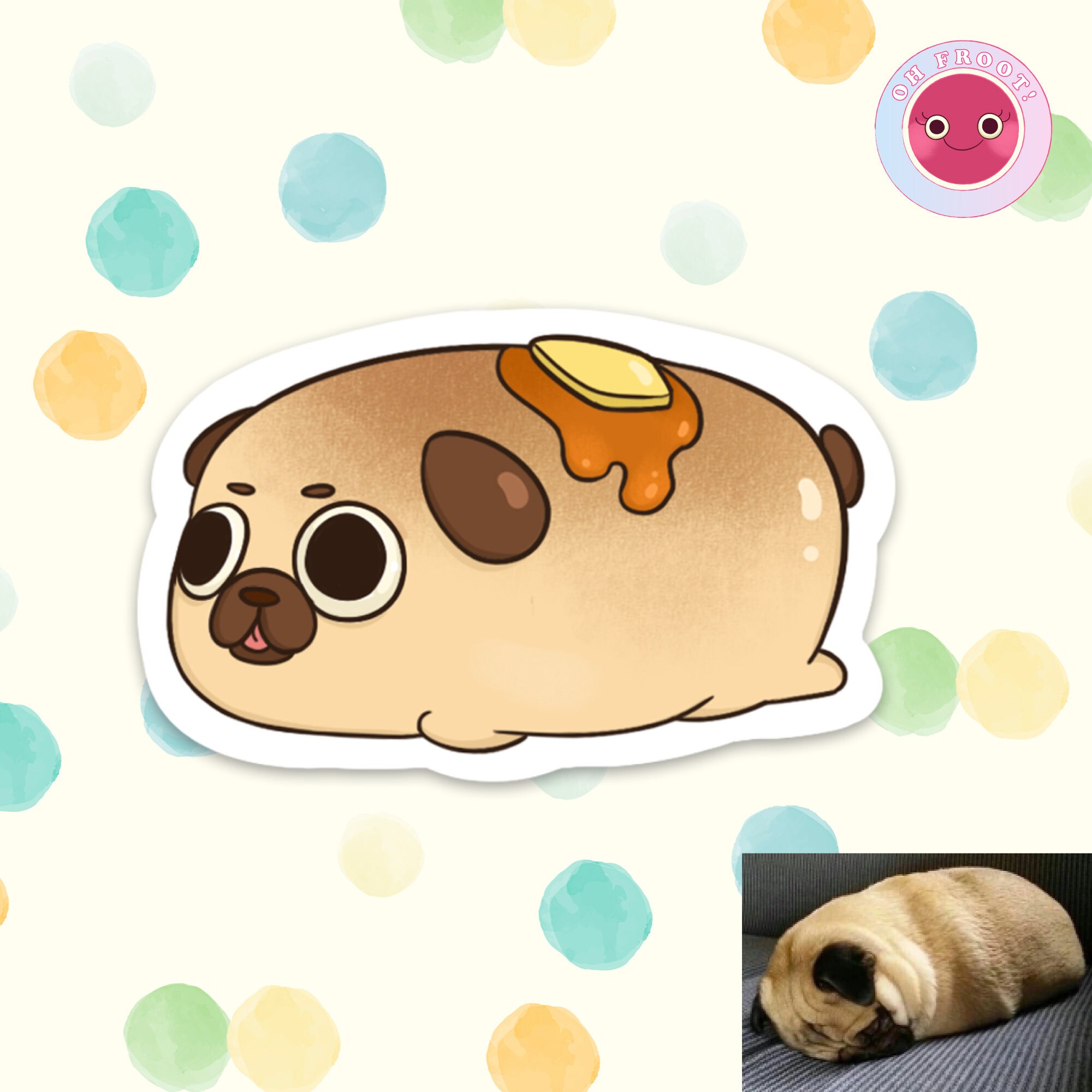 Cute Funny Animal Meme Sticker Pack Set Pancake Pug Polite | Etsy