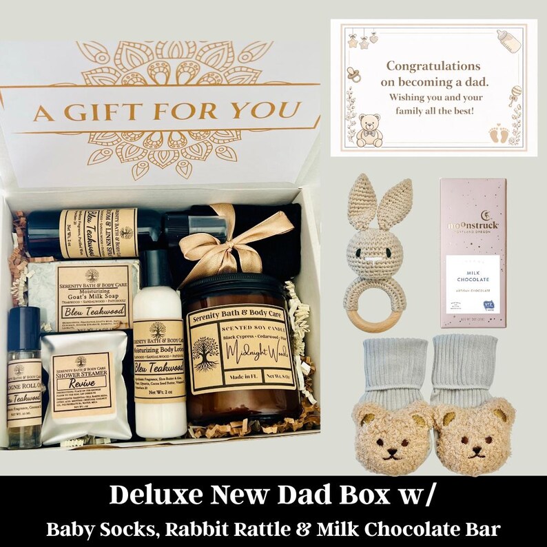 New Dad Gift Box, Congratulations New Dad Gift, Baby & Dad Gift Set ...