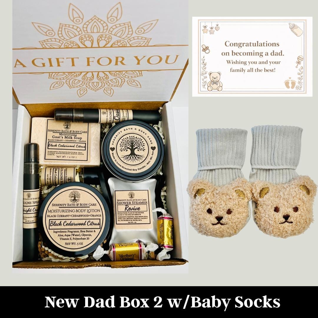 New Dad Gift Box, Congratulations New Dad Gift, Baby & Dad Gift Set ...