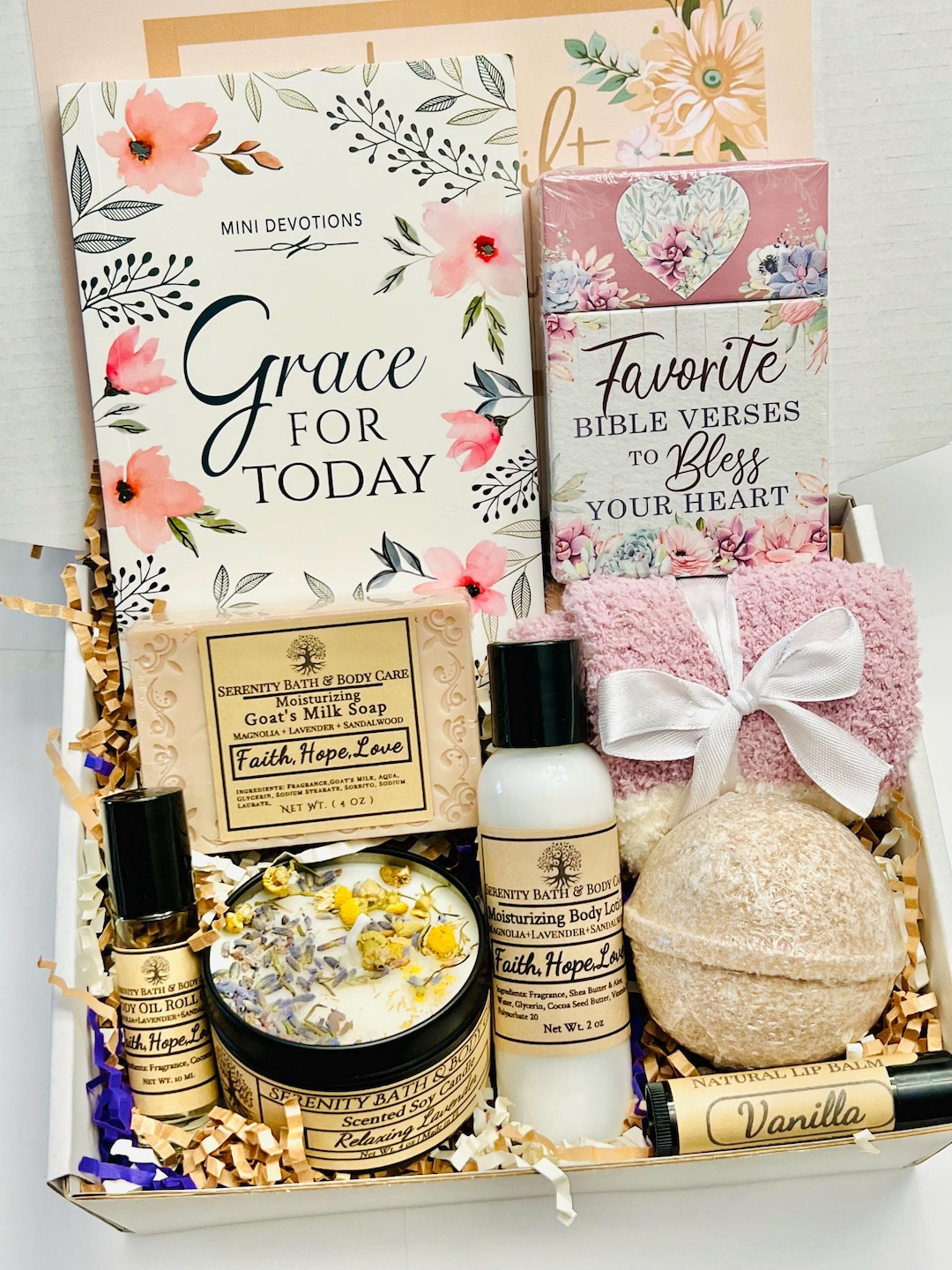 Christian Gift Box, Inspirational Devotional Spa Gift Box, Self Care ...