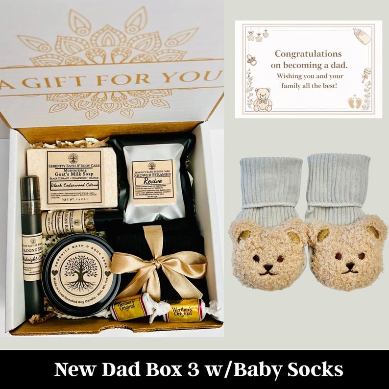 New Dad Gift Box, Congratulations New Dad Gift, Baby & Dad Gift Set ...
