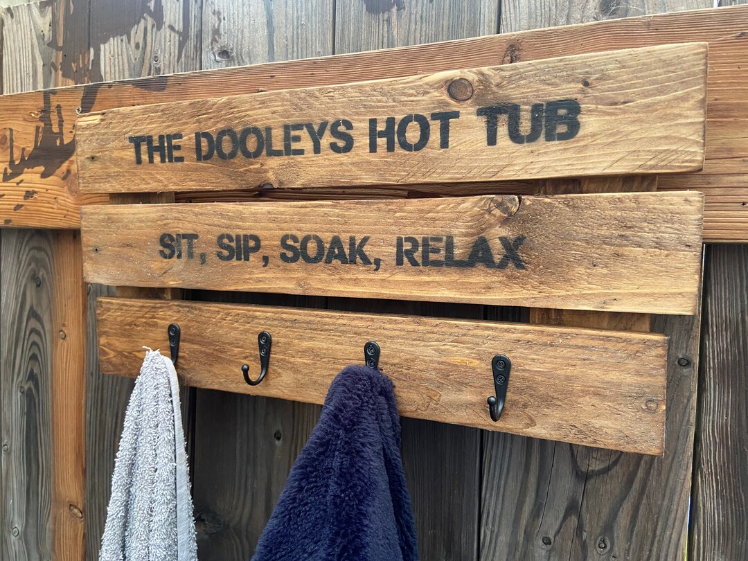 Personlised Hot Tub Robe Towel Hooks - Etsy UK