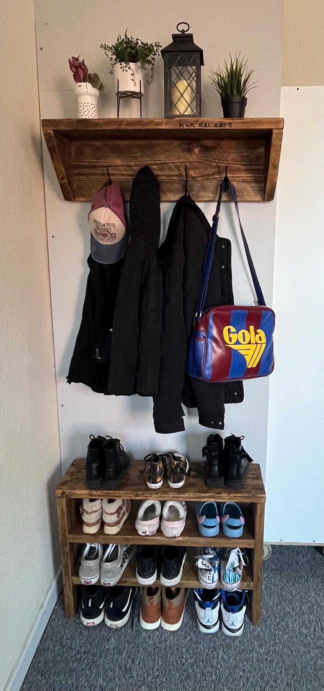 Reclaimed Wood Cloak Unit Shoe Rack Coat Hooks Shelf Scaffold Boards - Etsy
