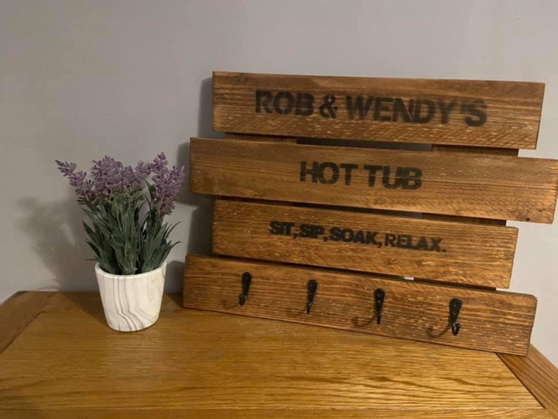 Personlised Hot Tub Robe Towel Hooks - Etsy UK