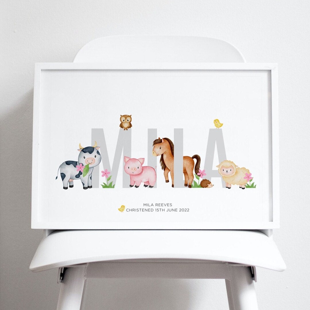 Personalised Christening Print, Christening Gift, Name Print, Baptism ...