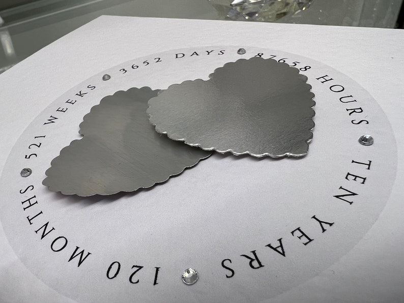 Real Tin Heart Tenth Wedding Anniversary Card Tenth - Etsy UK