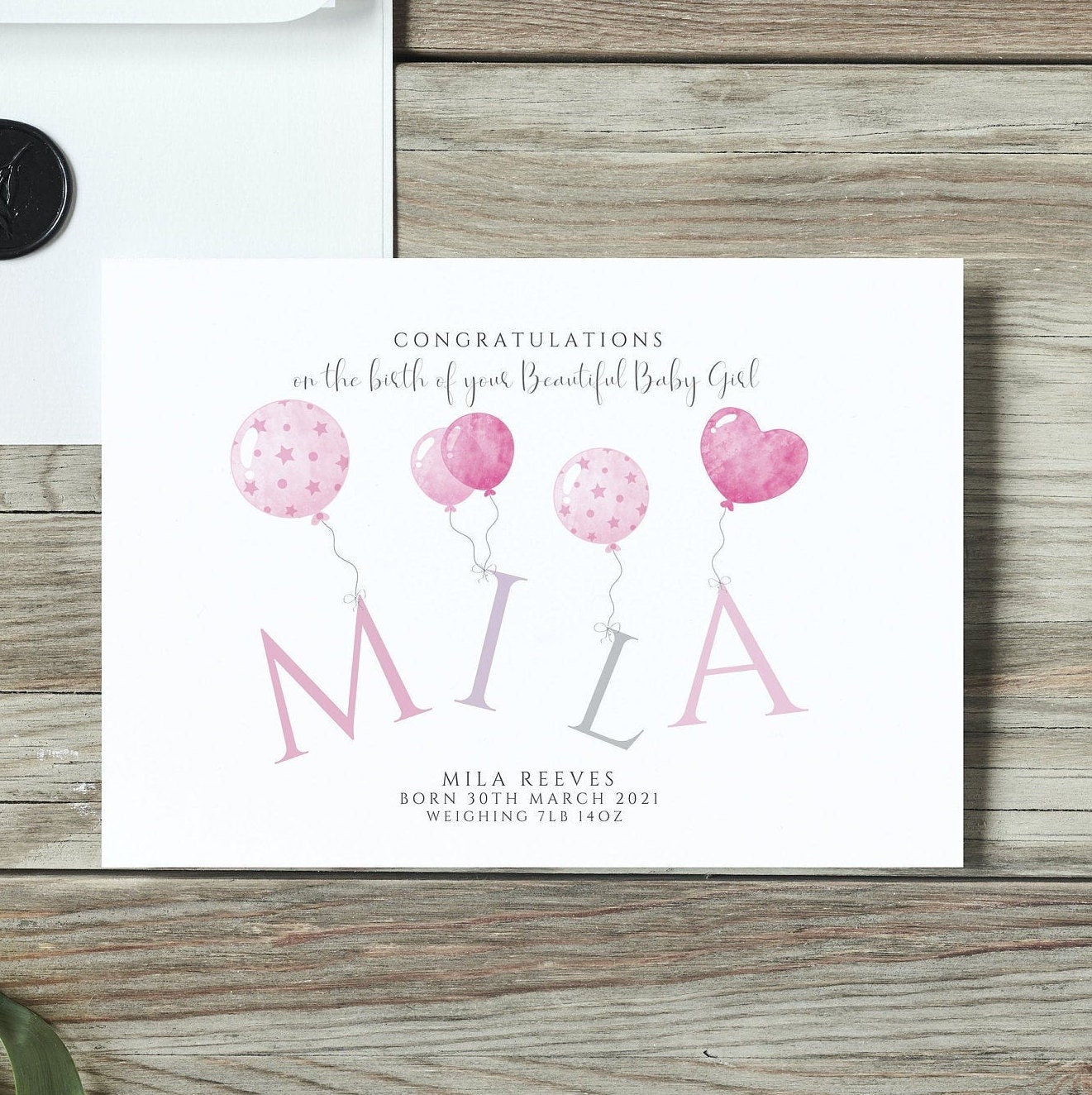 Personalised New Baby Girl Card New Parents Card New Baby - Etsy