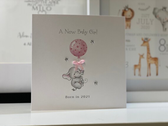 New Baby Girl Card New Parents Card New Baby Card Born In | Etsy