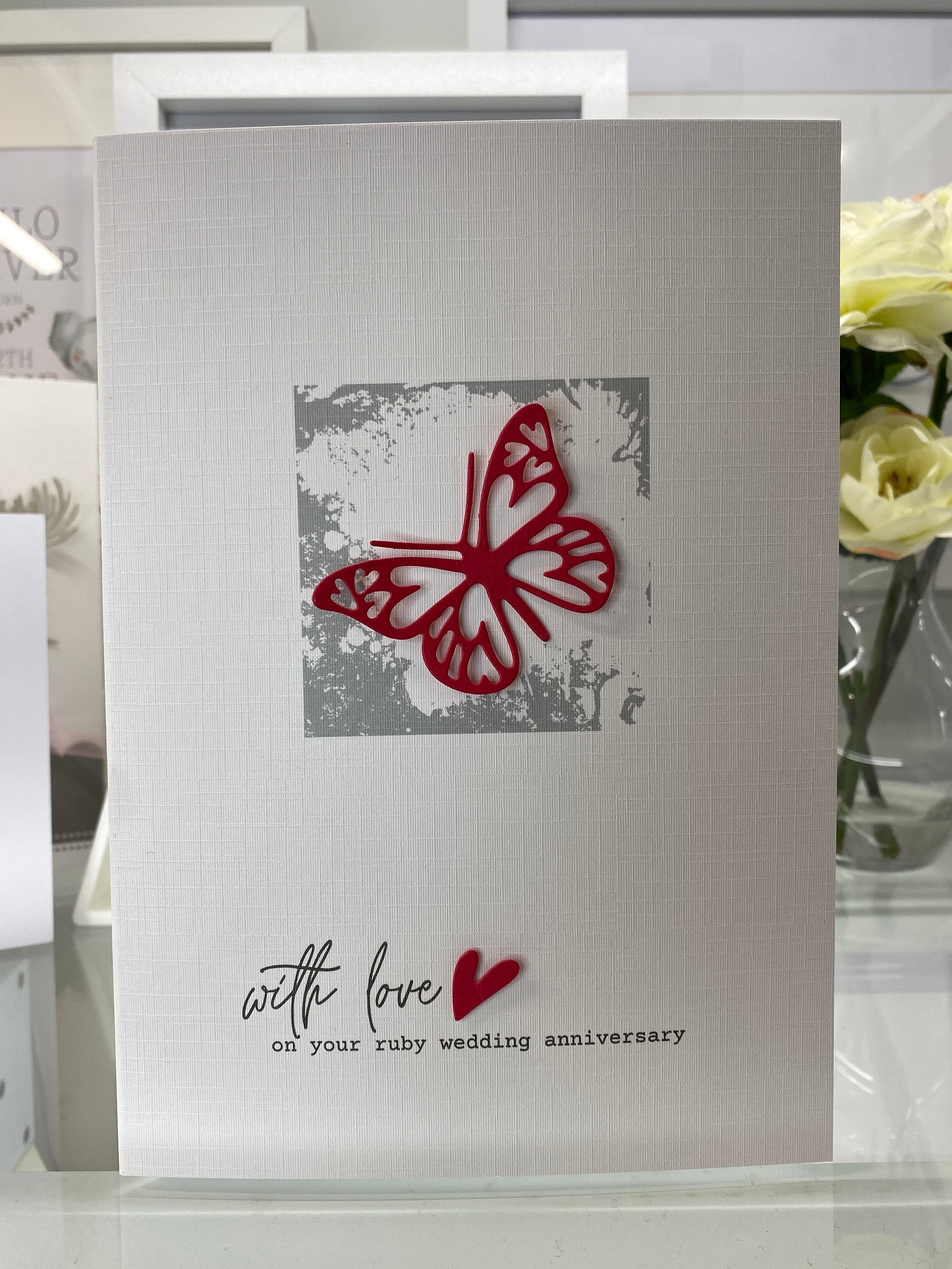 Ruby Wedding Anniversary Card Ruby Anniversary 40th - Etsy UK