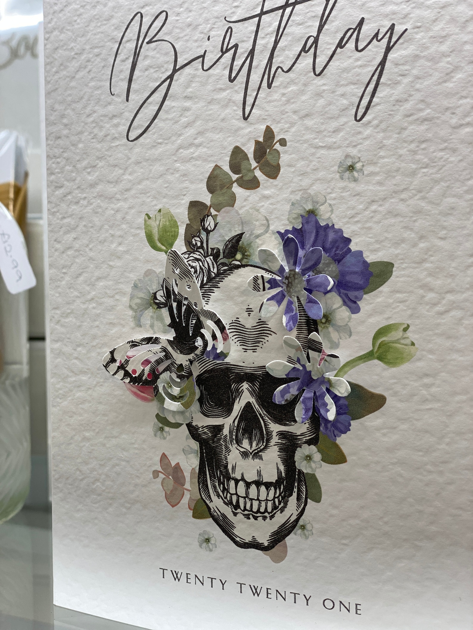 Happy Birthday Skull Card Personalised Skull Flowers | Etsy