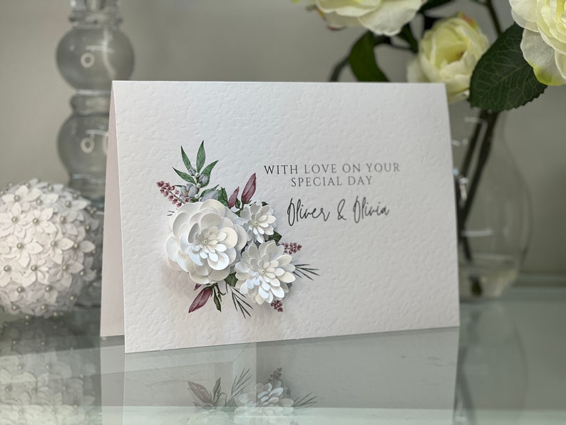 Personalised Wedding Card Simple Wedding Card Personalised - Etsy